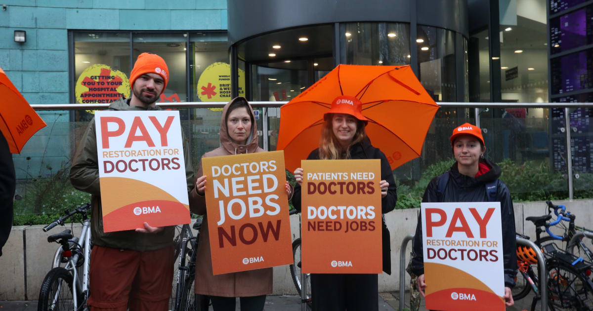 Resident doctors undeterred by Storm Claudia as they begin 5-day strike ...